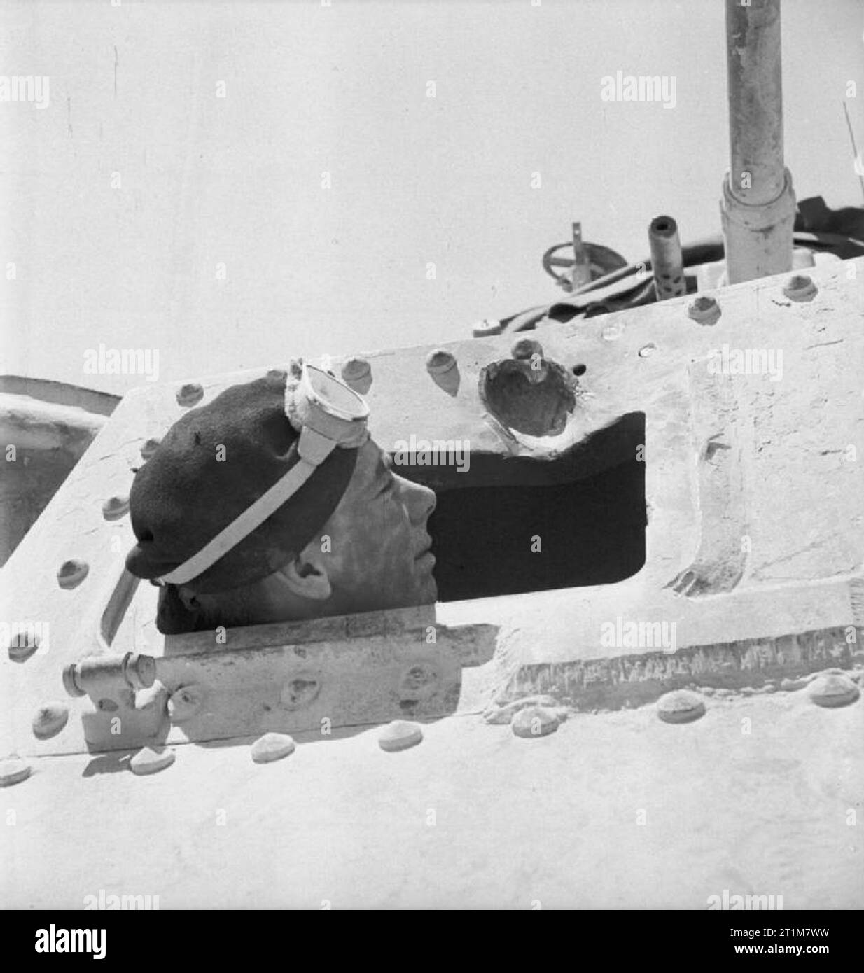 The British Army in North Africa 1942 The driver of a Grant tank takes ...