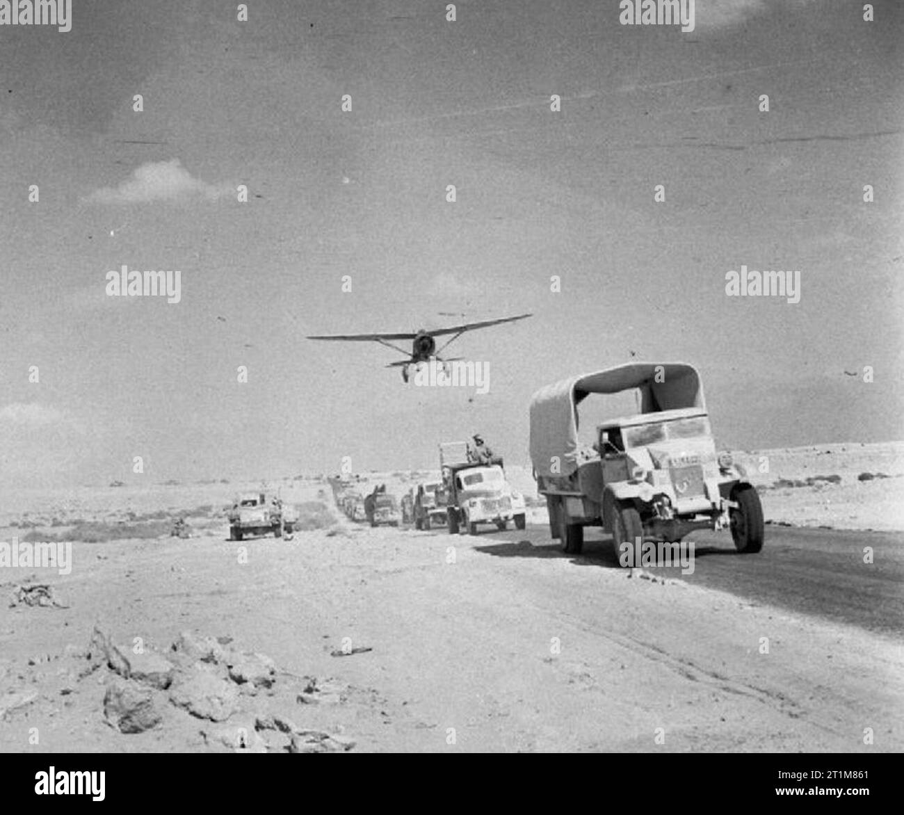 The British Army in North Africa 1942 An RAF Lysander flies over a ...