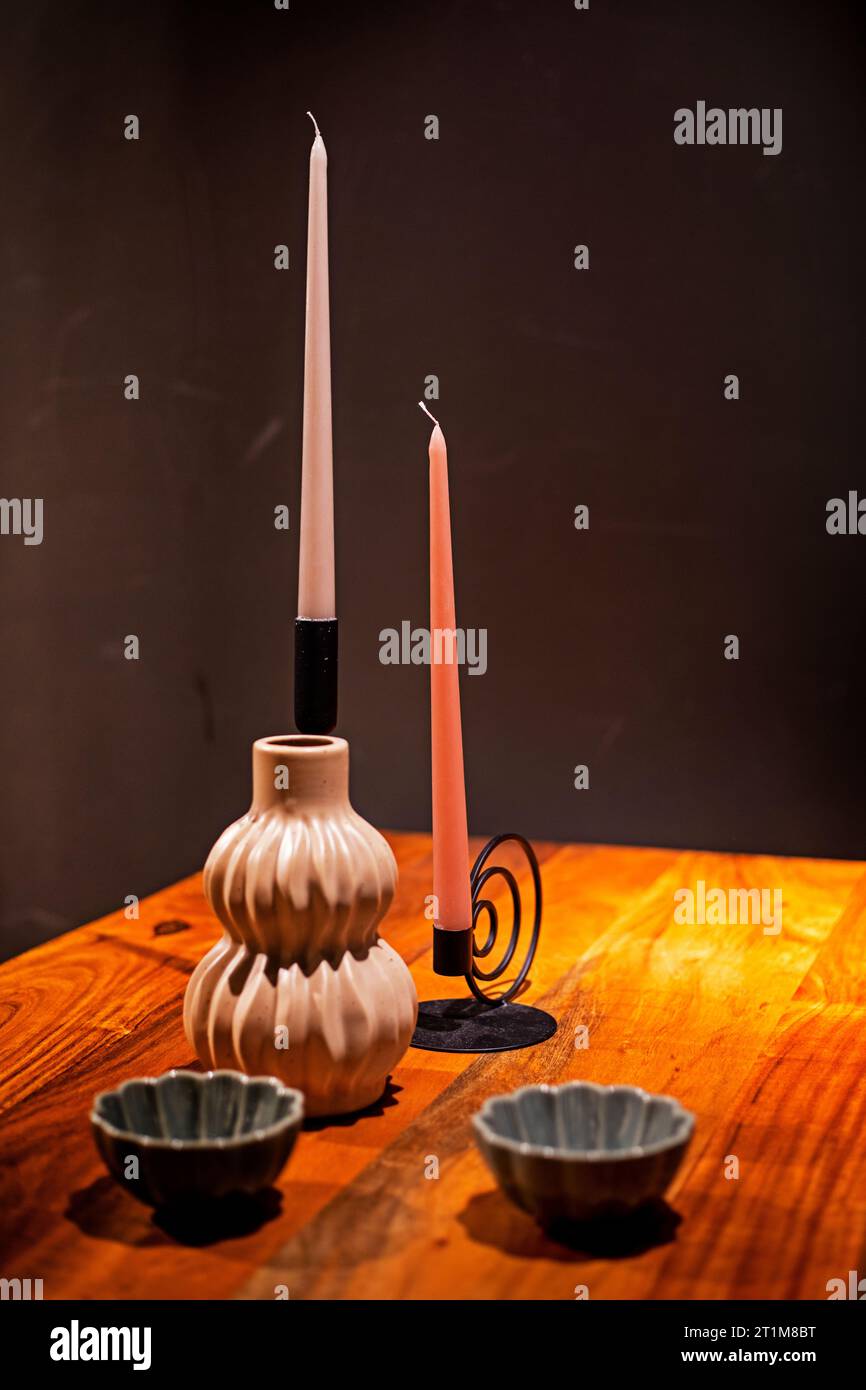 Stylish candle holders hi-res stock photography and images - Alamy