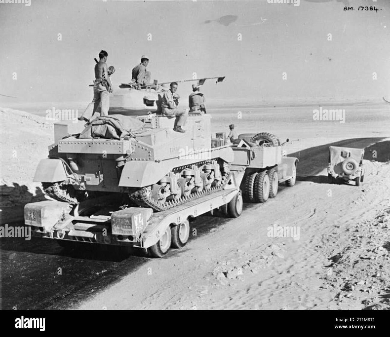 The British Army in North Africa 1942 A Grant tank being taken to the ...