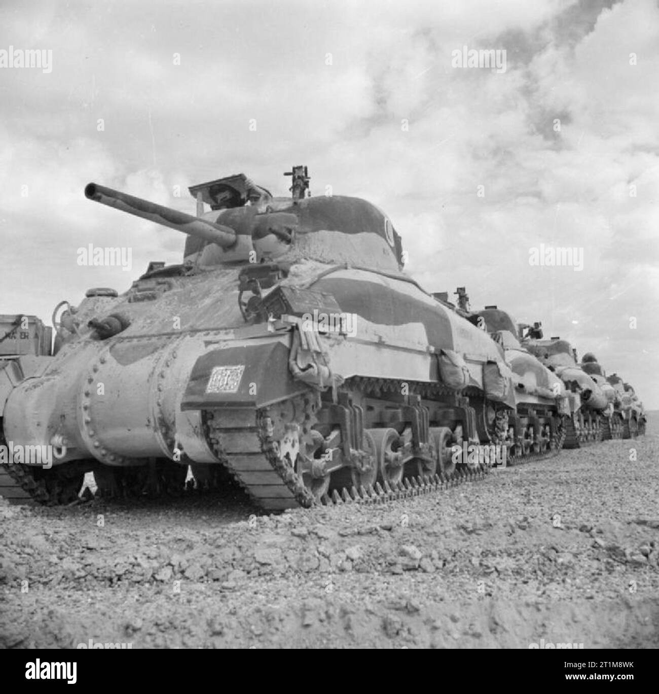 The British Army in North Africa 1942 A line of Sherman tanks The Queen ...