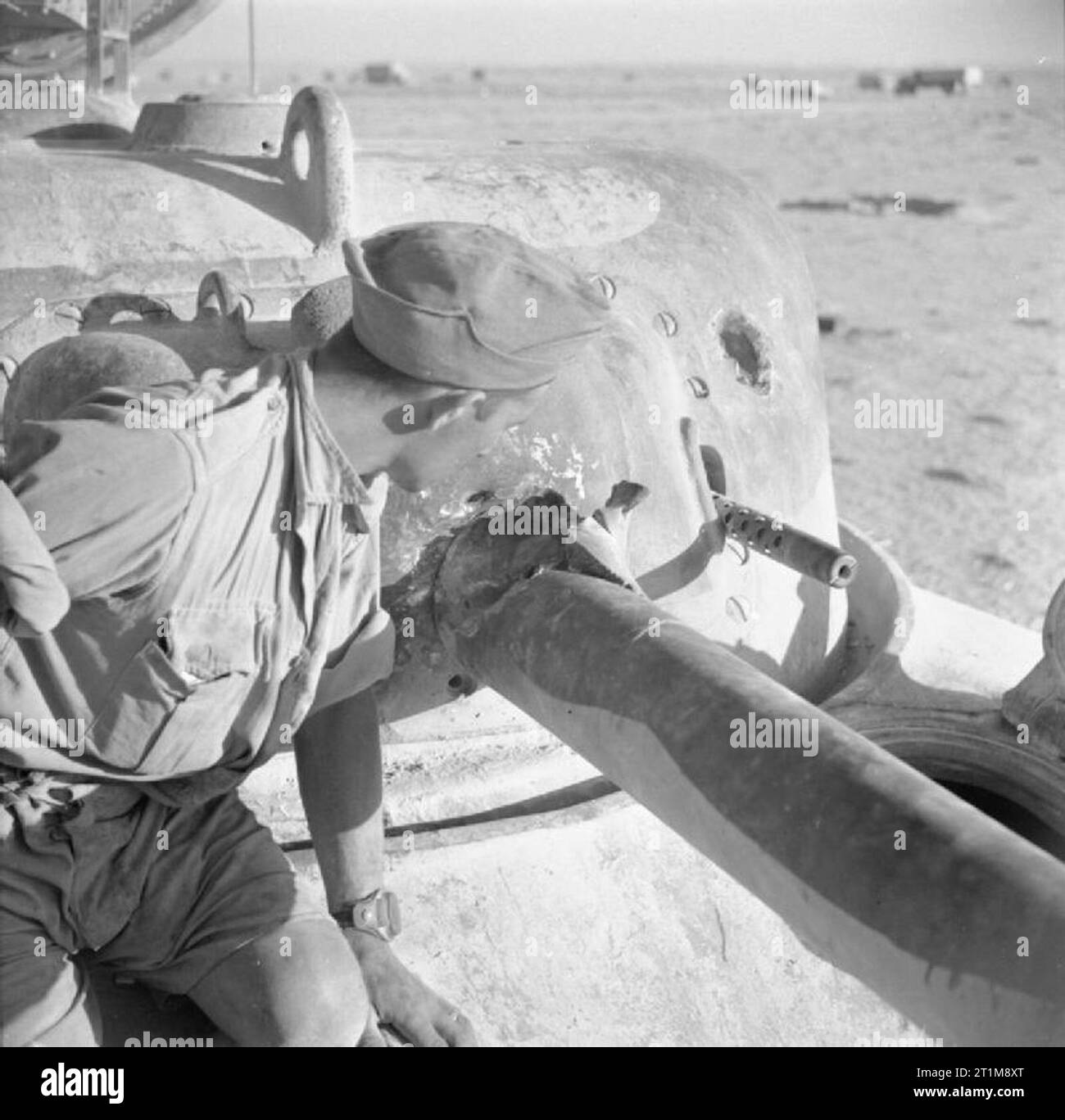 The British Army in North Africa 1942 A soldier in the tank recovery ...