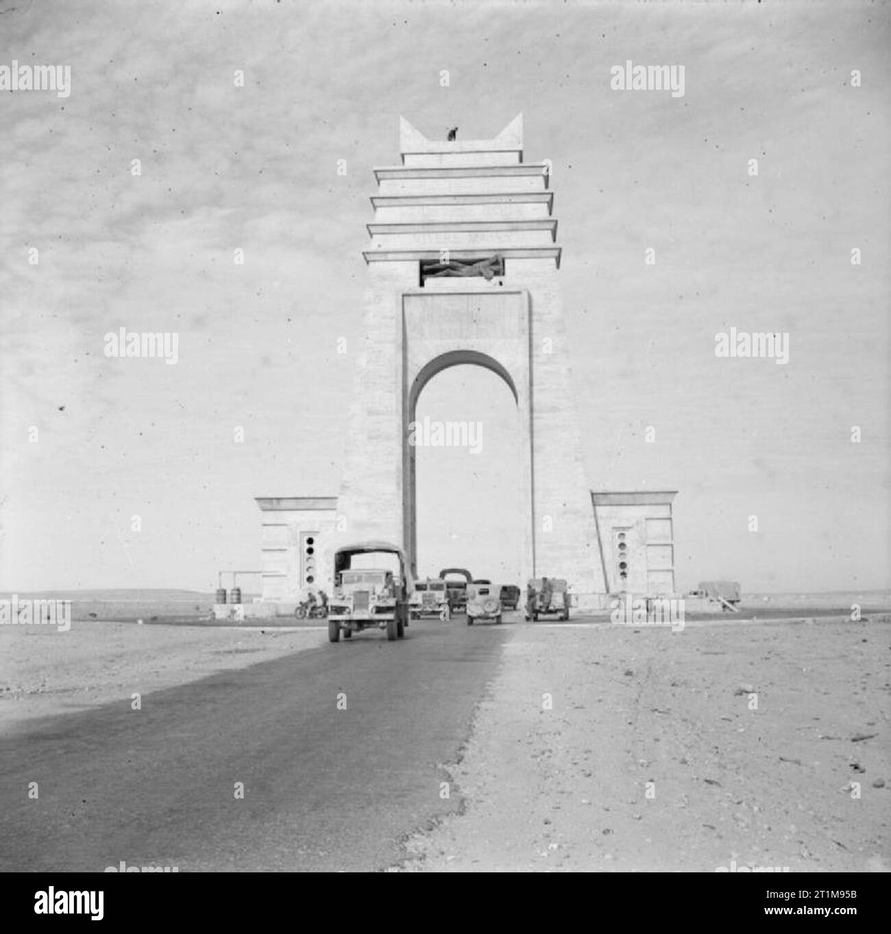 The British Army in North Africa 1942 Trucks pass through 'Marble Arch ...