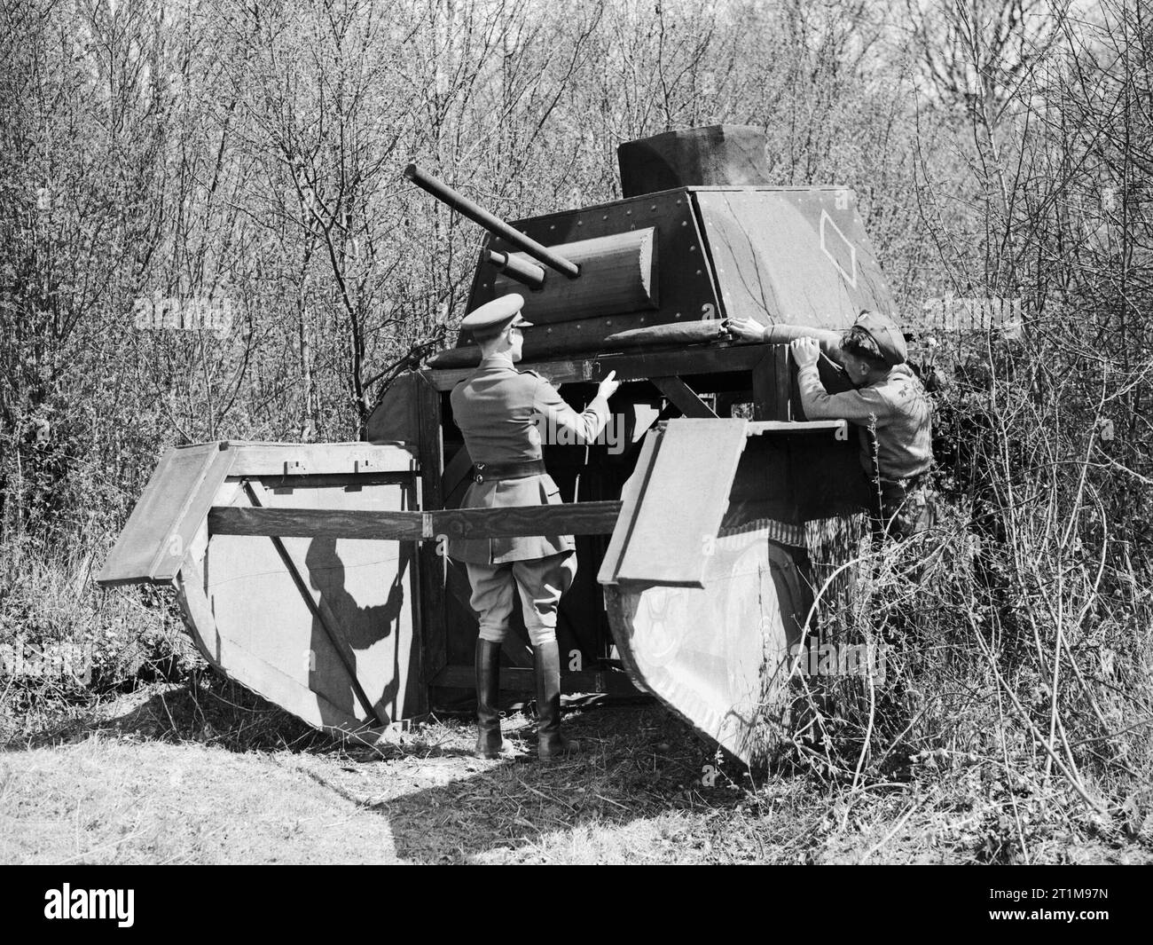A dummy cruiser tank being assembled at the camouflage school at ...