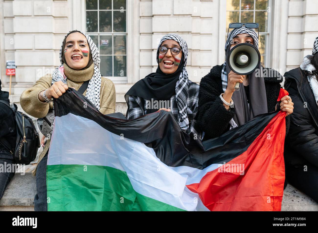 London, UK. 14 October 2023. March in support of Palestine from BBC ...