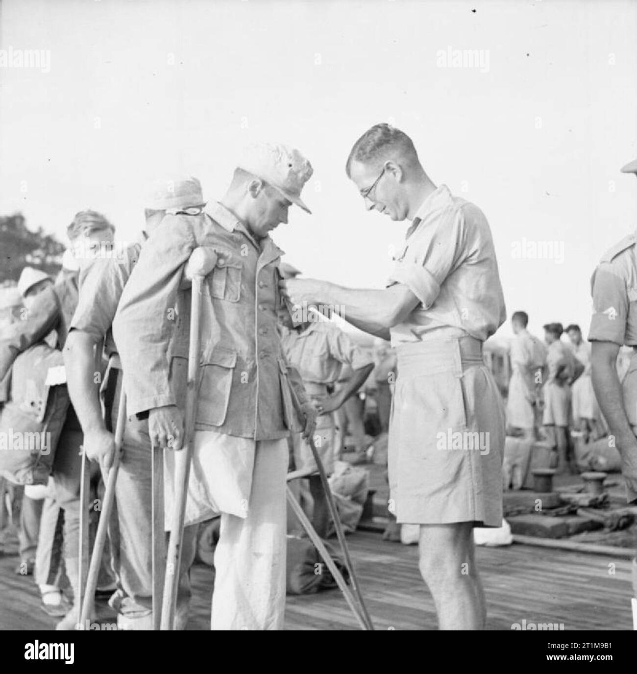 The British Army in North Africa 1943 Wounded German POWs being checked ...