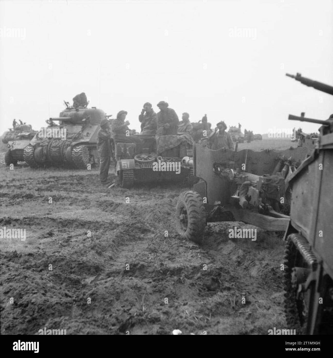 The British Army in North-west Europe 1944-45 Sherman tanks, towed 6 ...