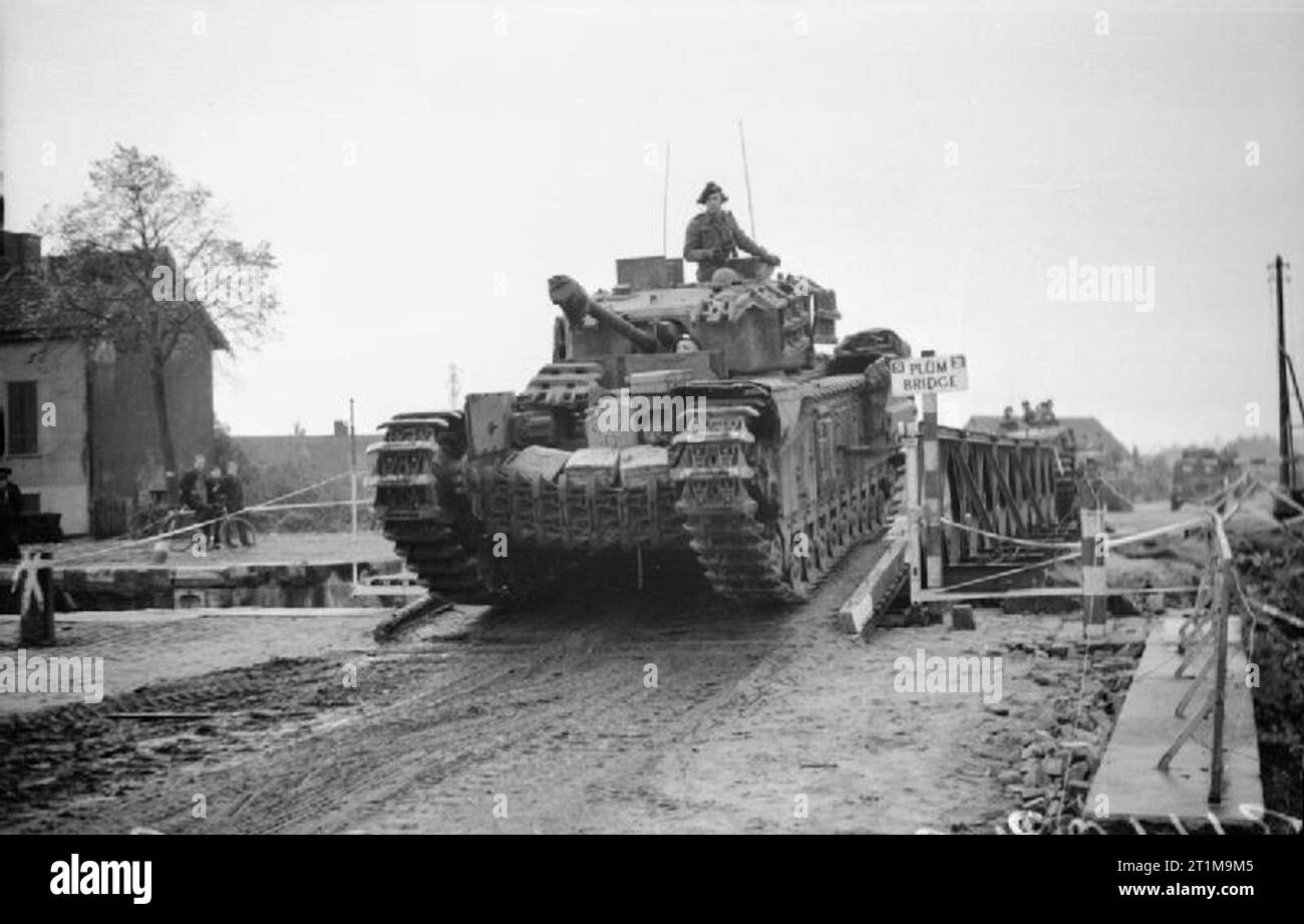 The British Army in North-west Europe 1944-45 Churchill tanks crossing ...