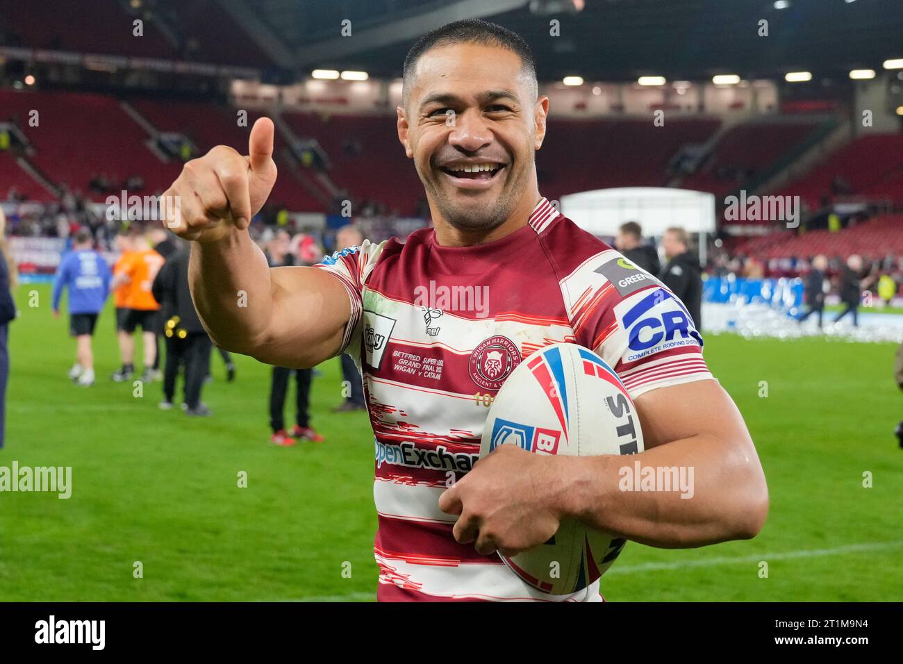 Manchester, UK. 14th Oct, 2023. Willie Isa #11 of Wigan Warriors ...