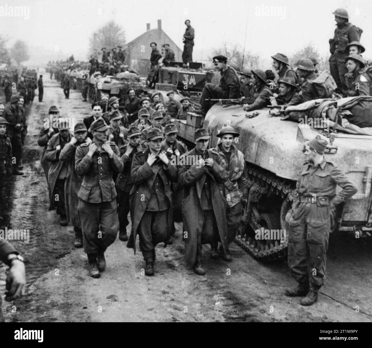The British Army in North-west Europe 1944-45 German prisoners are led ...