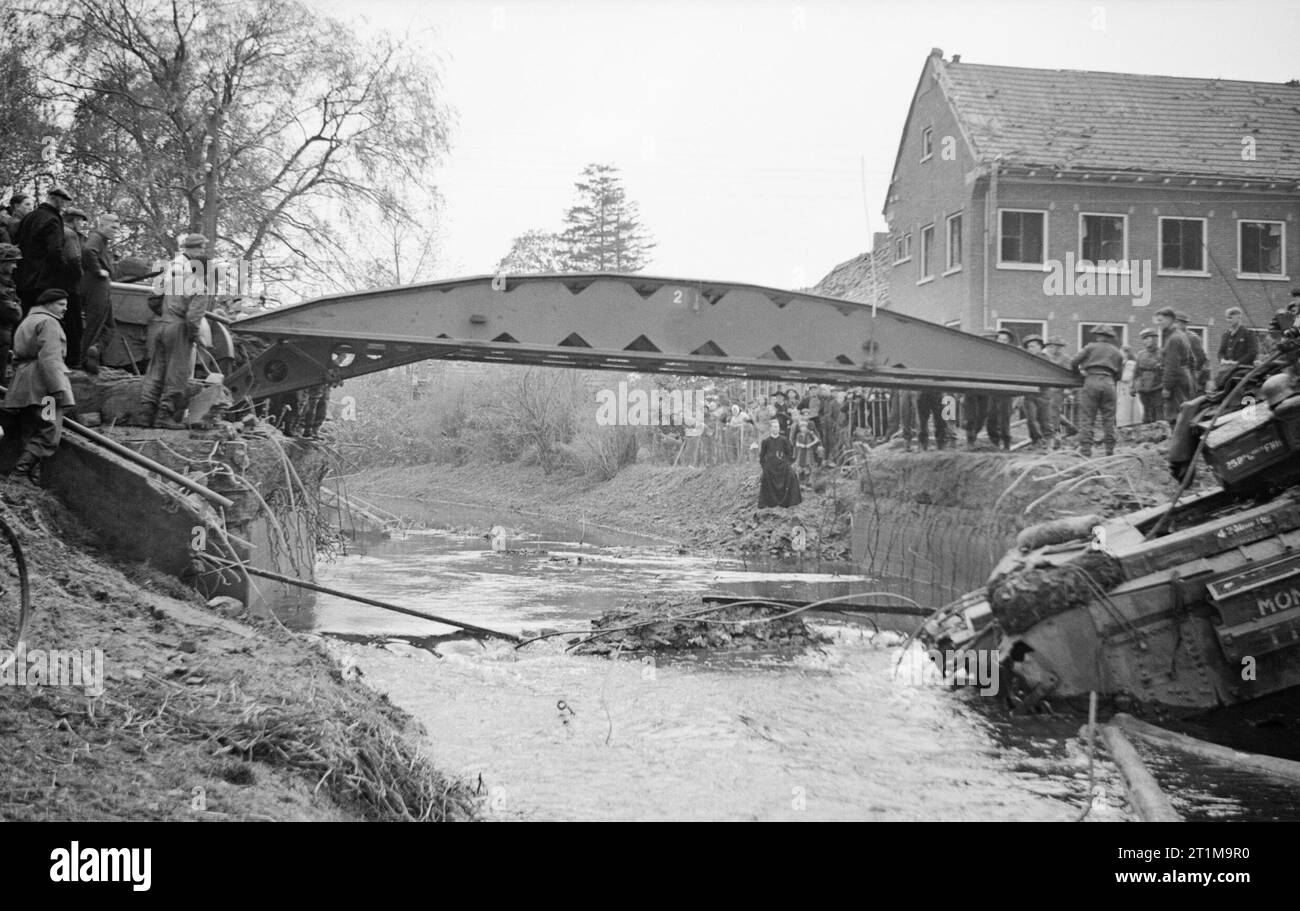 The British Army in North-west Europe 1944-45 A bridge being layed by a ...