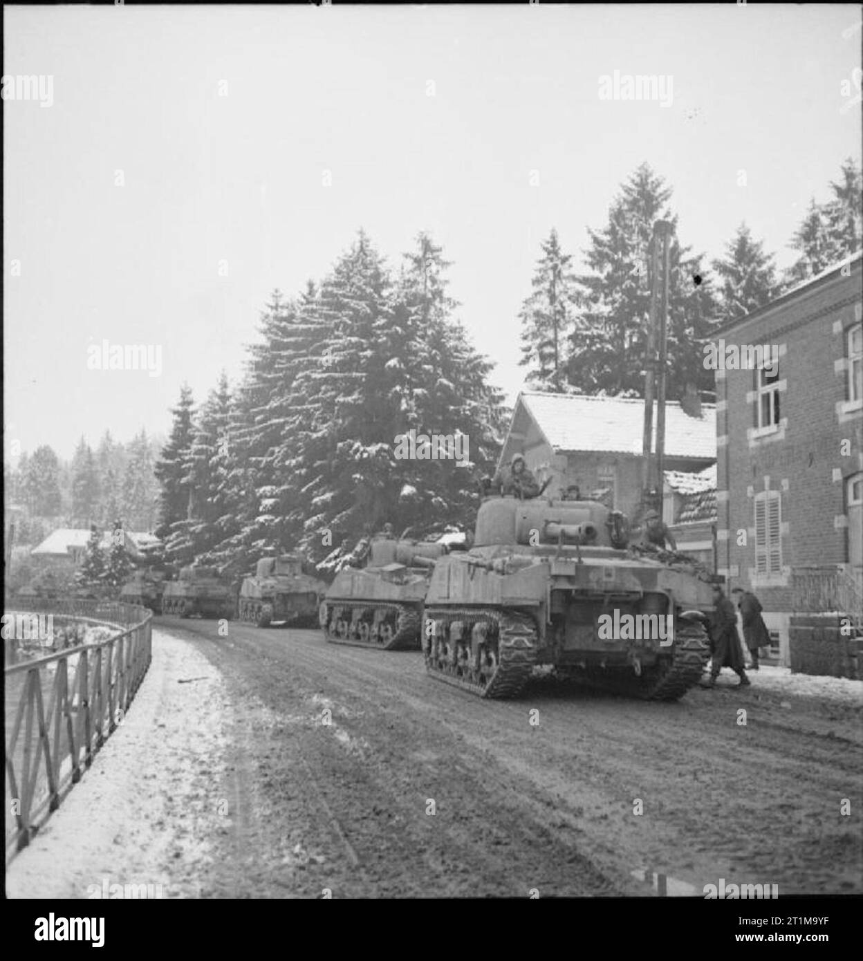 The British Army in North-west Europe 1944-45 Sherman tanks moving up ...