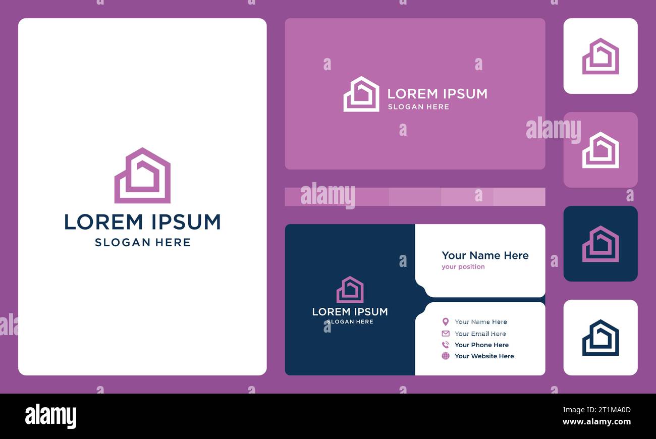 Letter b logo design template with house building design graphic vector ...