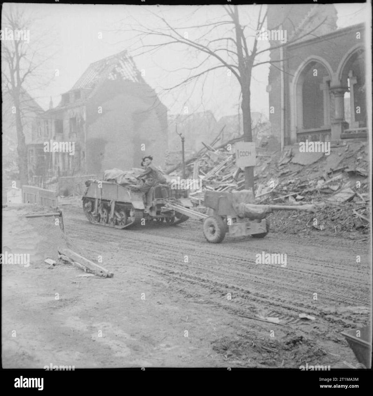 The British Army in North-west Europe 1944-45 A Loyd carrier towing a 6 ...