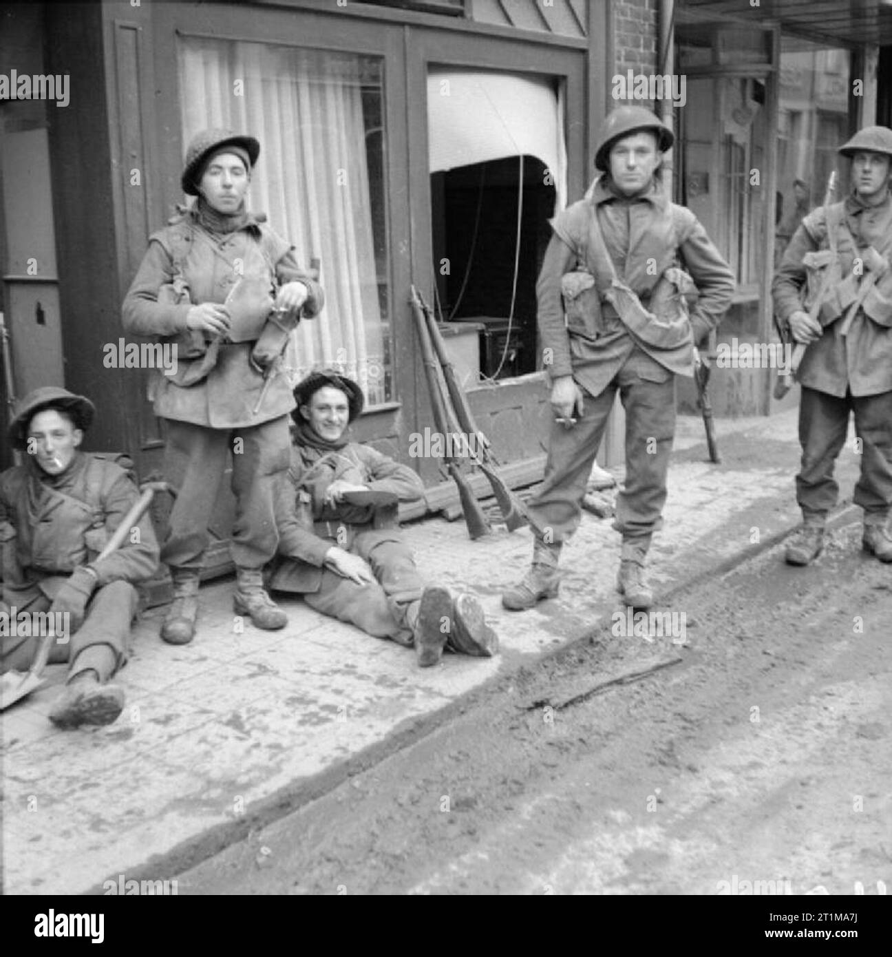 The British Army in North-west Europe 1944-45 Infantry resting in ...