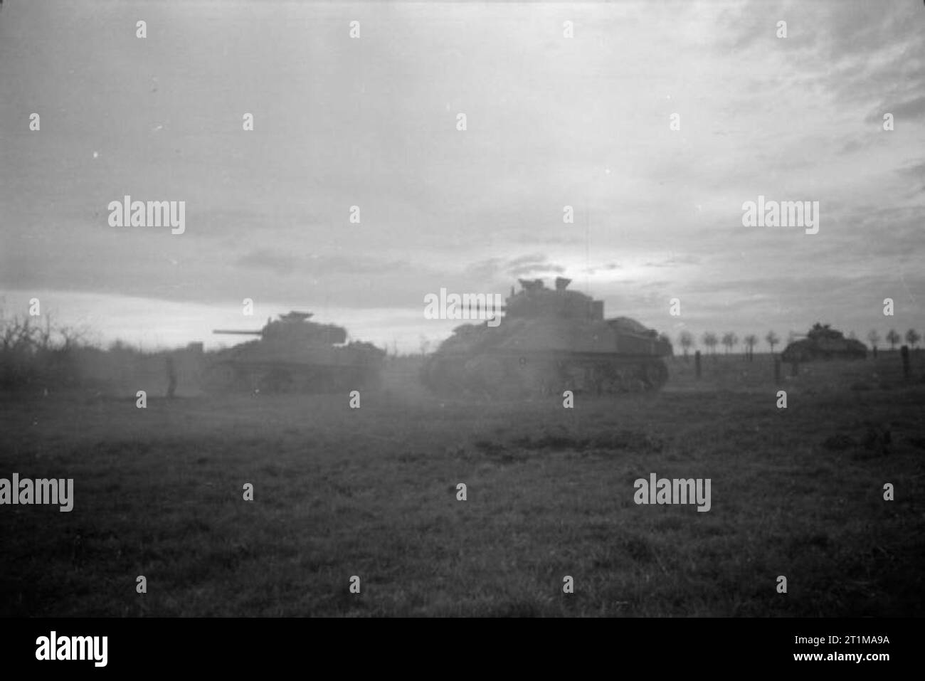 The British Army in North-west Europe 1944-45 Sherman tanks advancing ...
