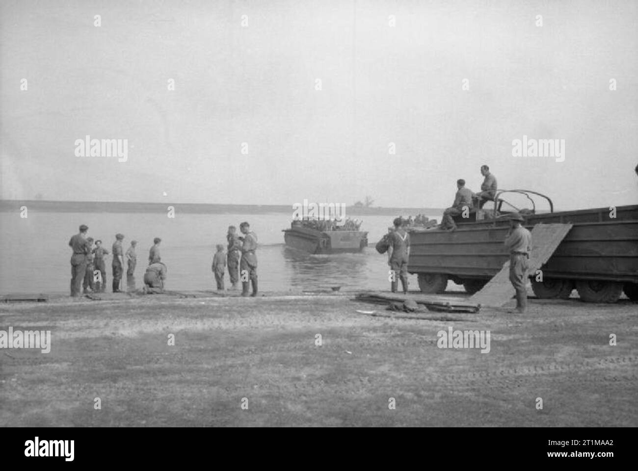 The British Army in North-west Europe 1944-45 Buffaloes cross the Rhine ...
