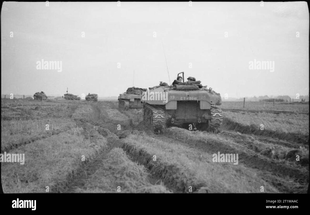 The British Army in North-west Europe 1944-45 Kangaroo personnel carriers carrying infantry of ...