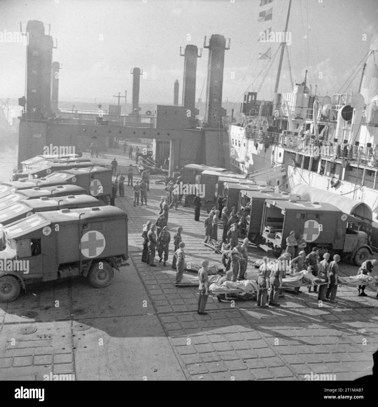 The British Army in North-west Europe 1944-45 Wounded being transferred ...