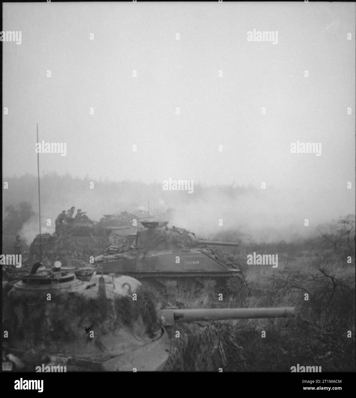 The British Army in North-west Europe 1944-45 Sherman tanks assemble ...