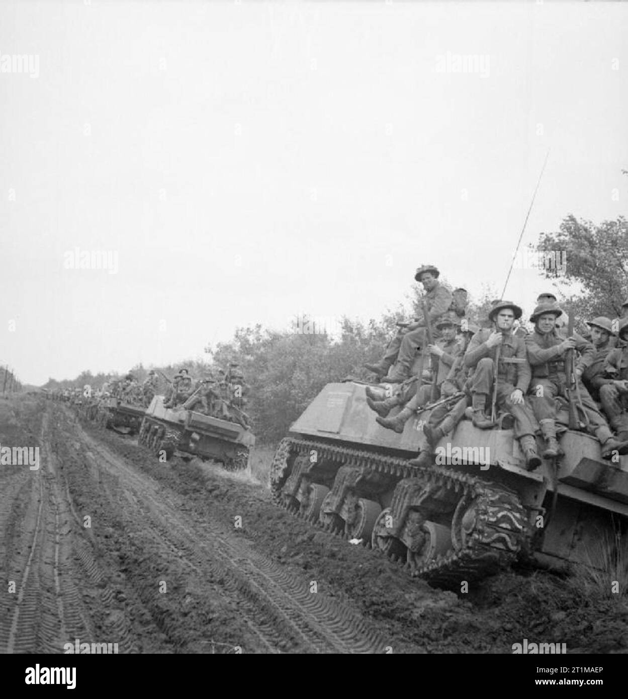 The British Army in North-west Europe 1944-45 Infantry being carried on ...