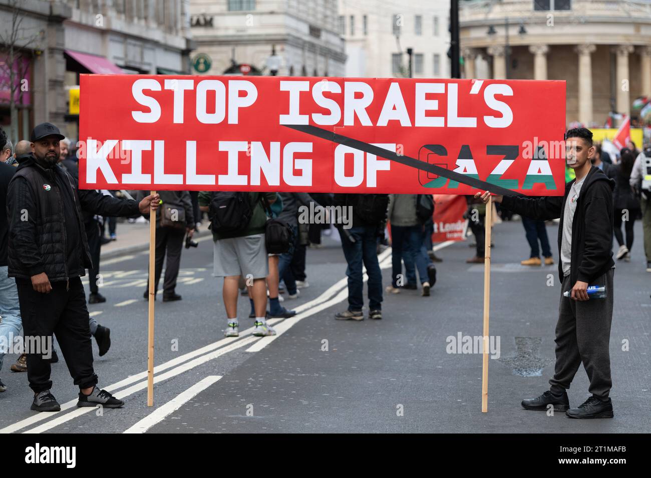 London, UK. 14 October, 2023. Thousands of Palestine supporters march ...