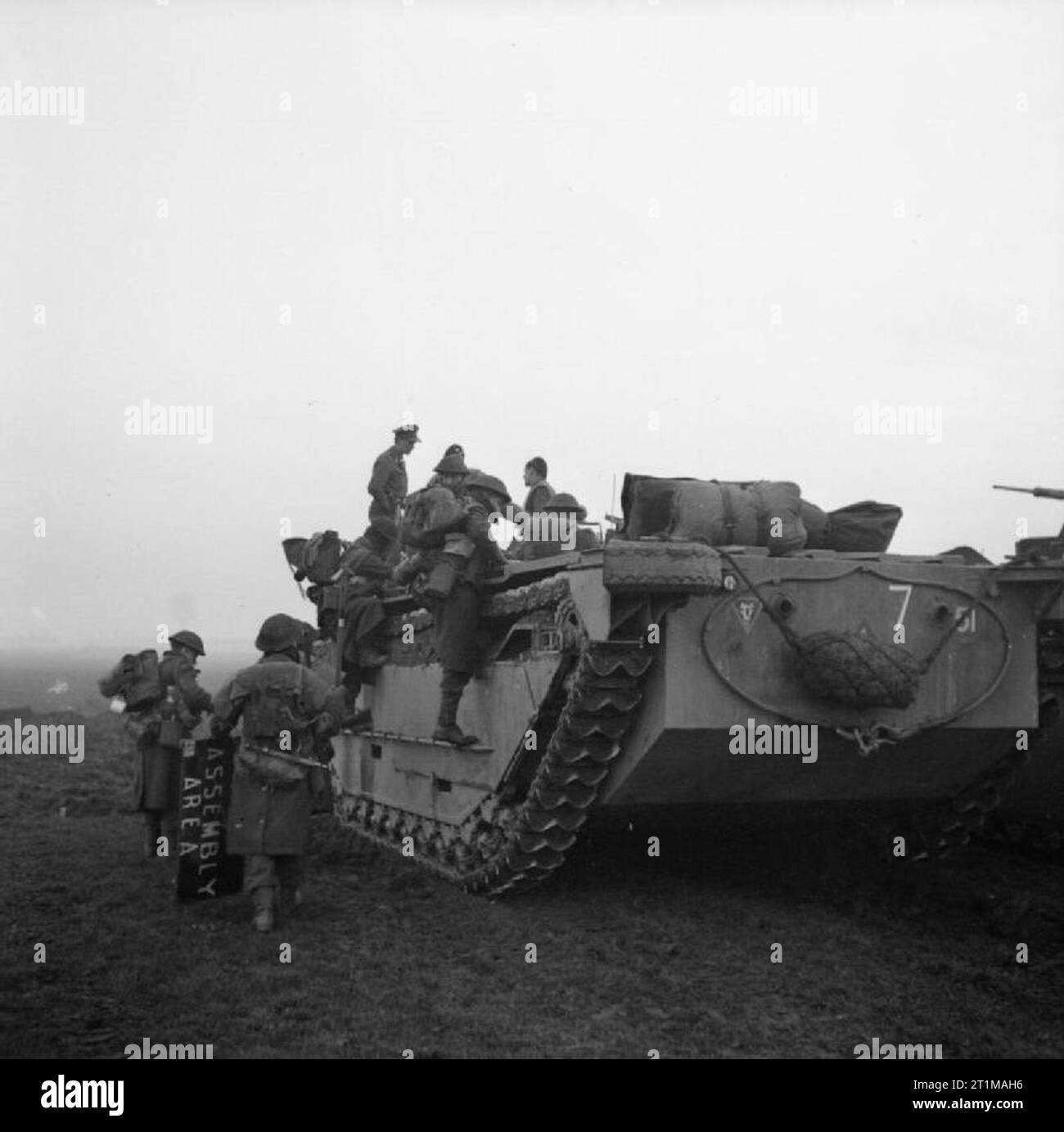 The British Army in North-west Europe 1944-45 Infantry climb into a ...