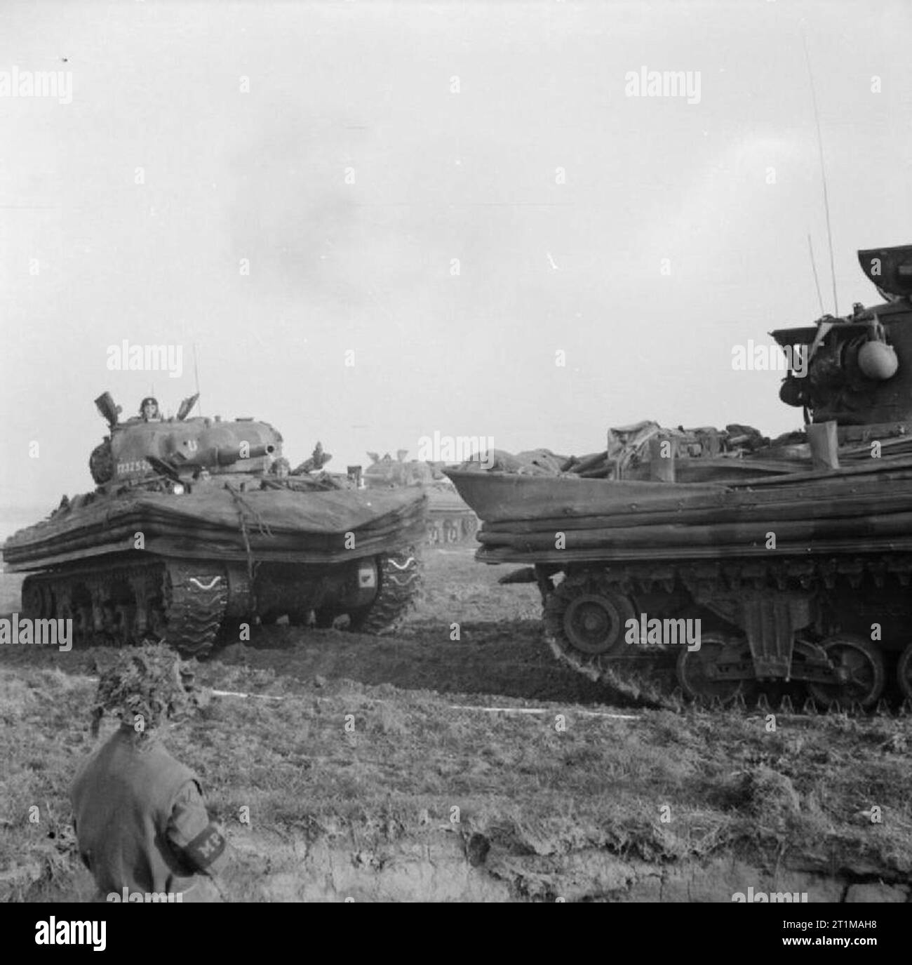 The British Army in North-west Europe 1944-45 Sherman DD tanks with ...