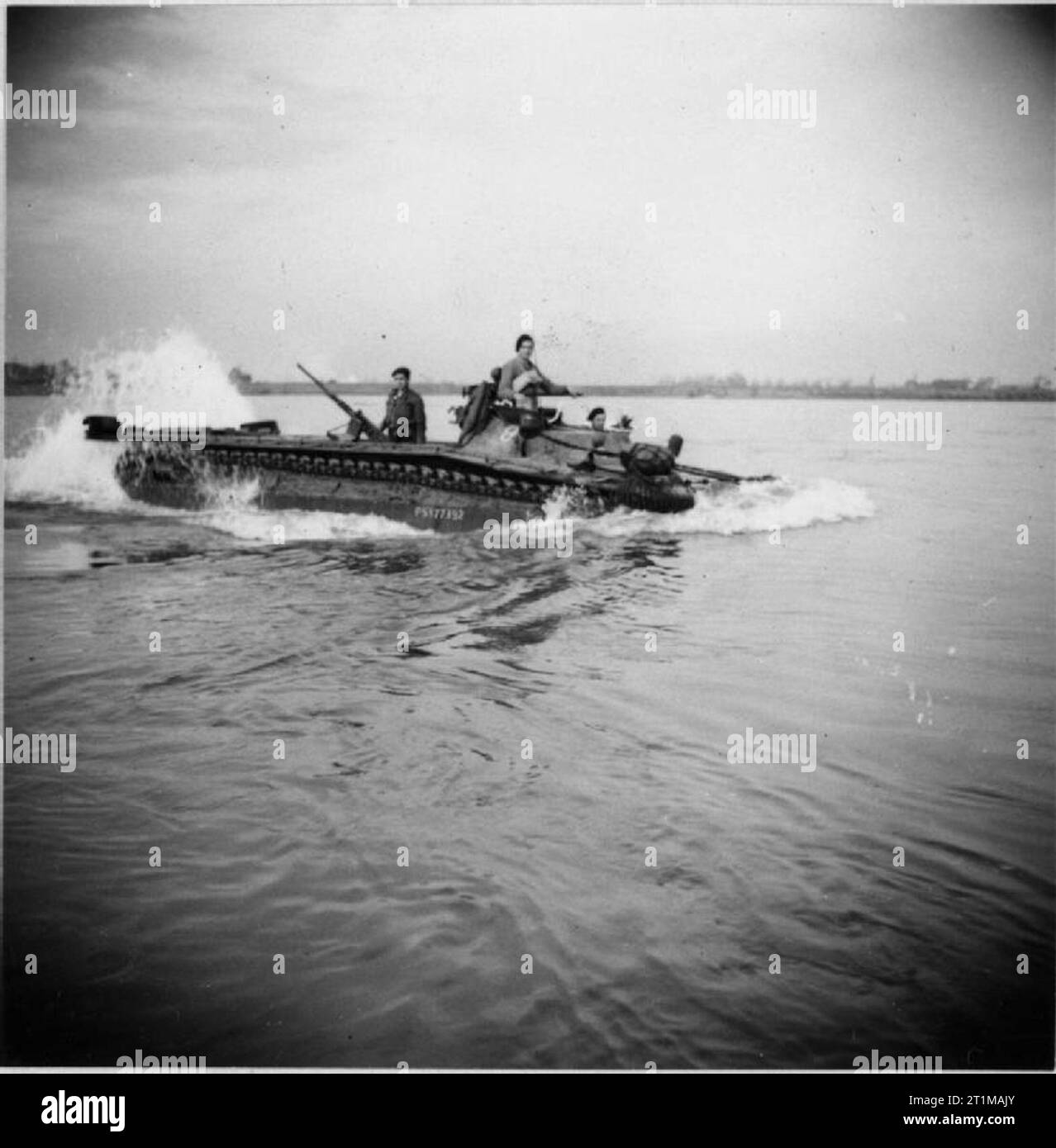 The British Army in North-west Europe 1944-45 A Buffalo sets out across ...