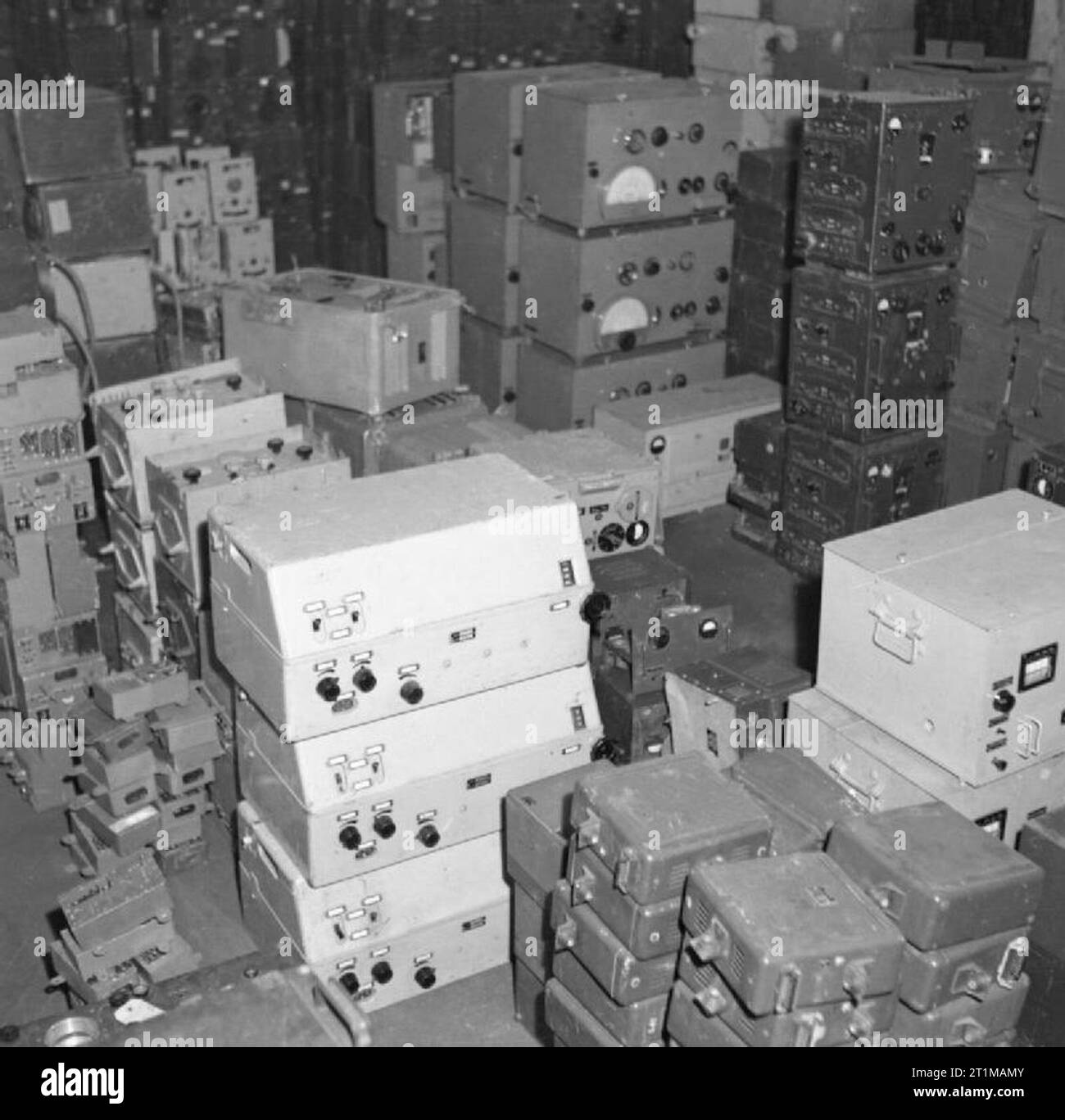 Germany Under Allied Occupation German military radio equipment piled ...