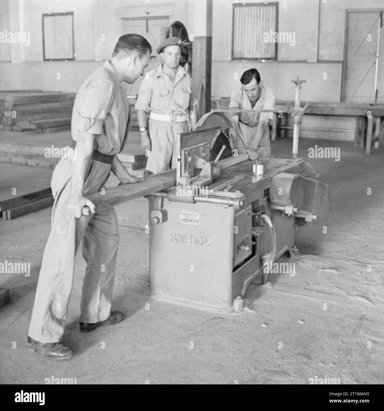 British Forces in the Middle East, 1945-1947 Working a circular saw in ...