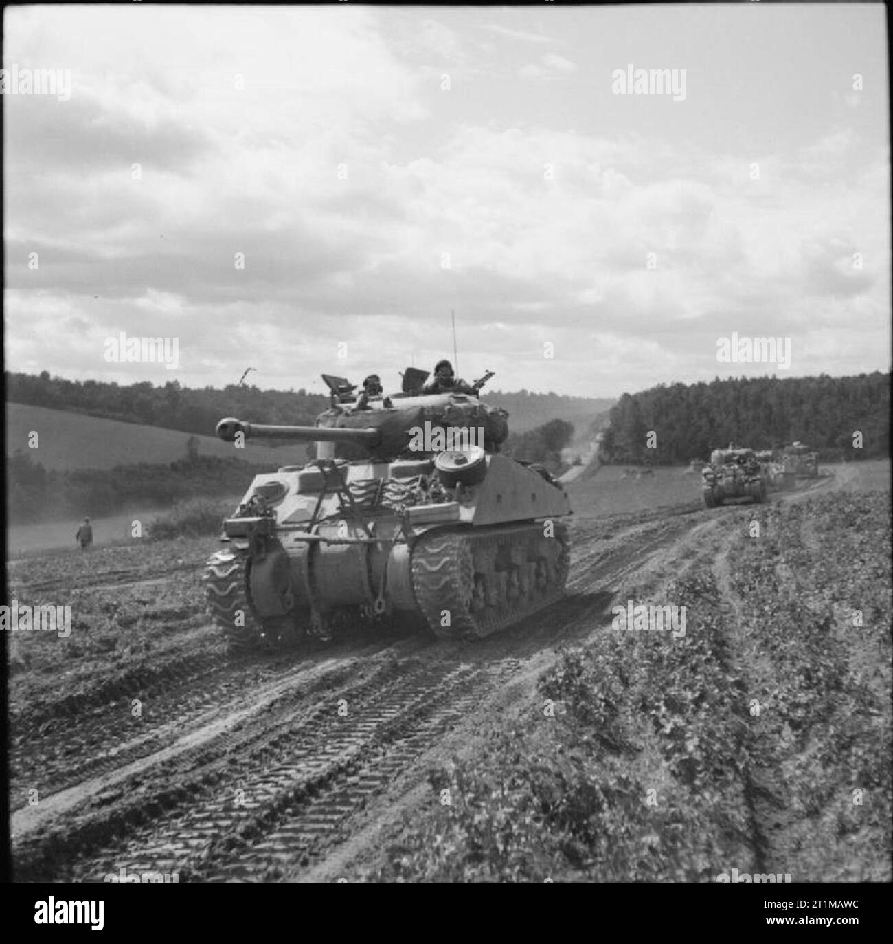 The British Army in North-west Europe 1944-45 A Sherman Firefly leads a ...