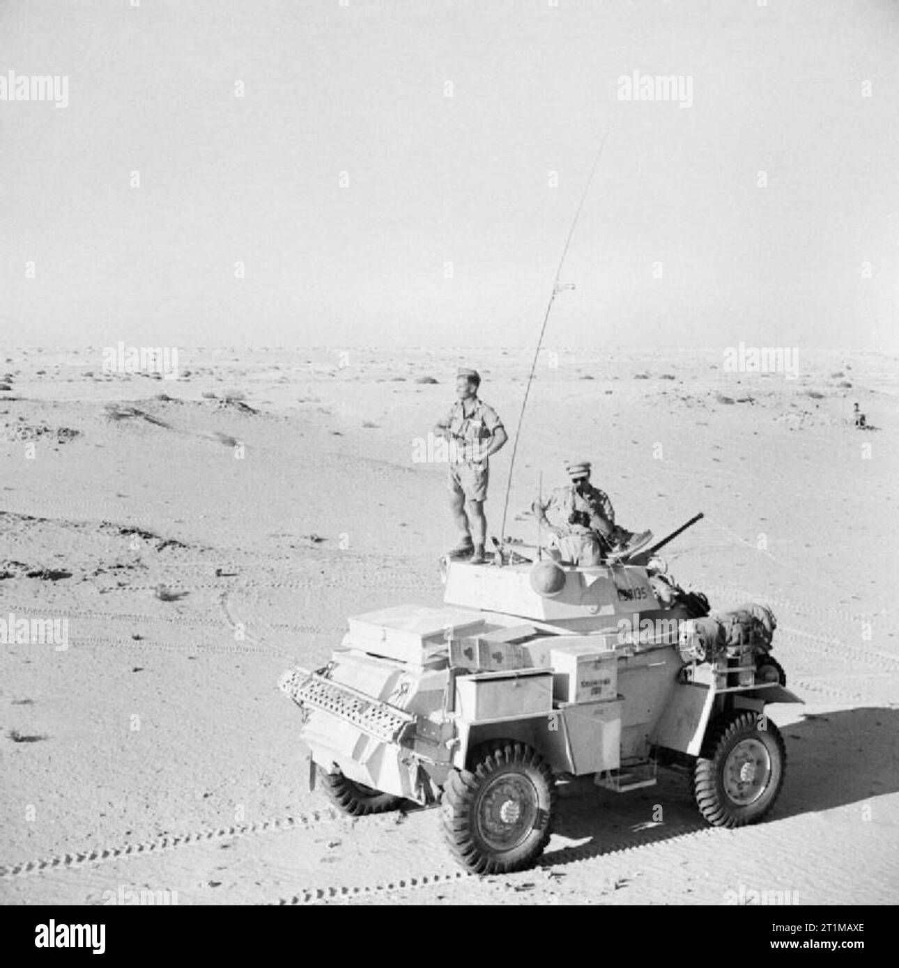 A Humber Mk II armoured car of the 12th Royal Lancers on patrol south ...