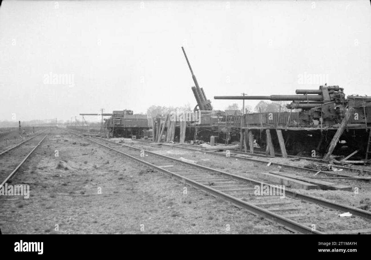 The British Army in North-west Europe 1944-45 Rail-mounted 88mm flak ...