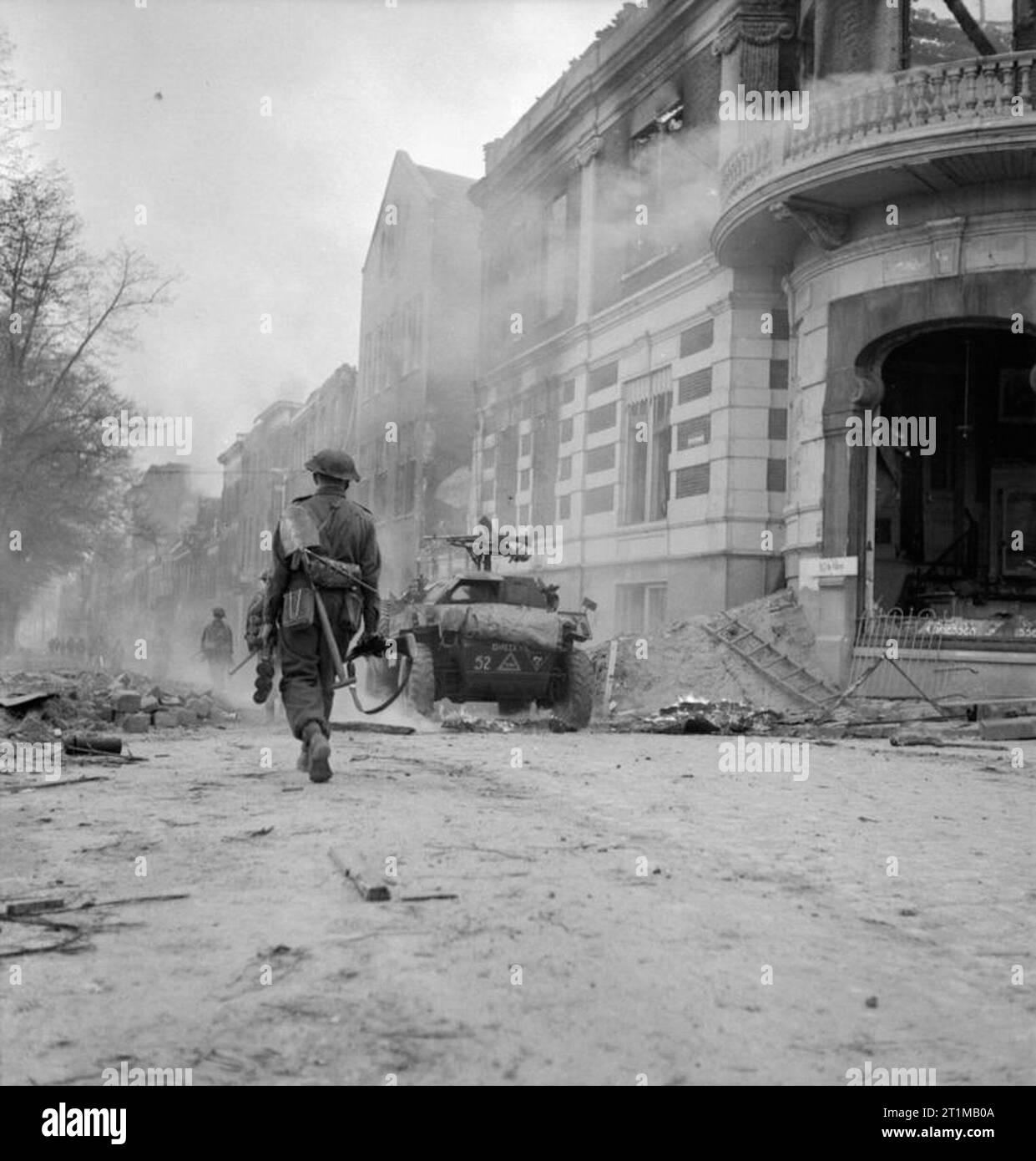 The British Army in North-west Europe 1944-45 A scout car and infantry ...