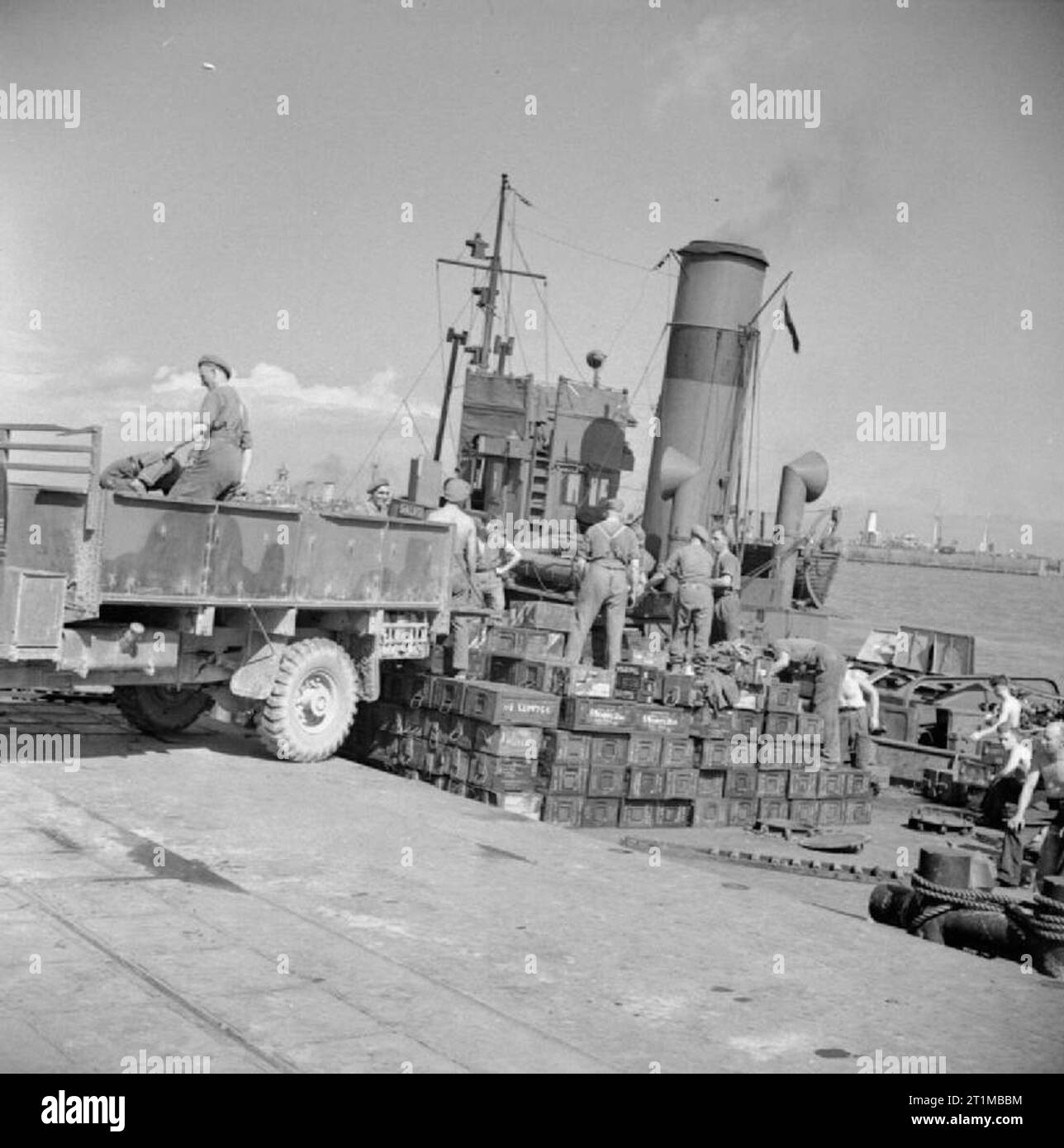 The British Army in North-west Europe 1944-45 Ammunition being loaded ...