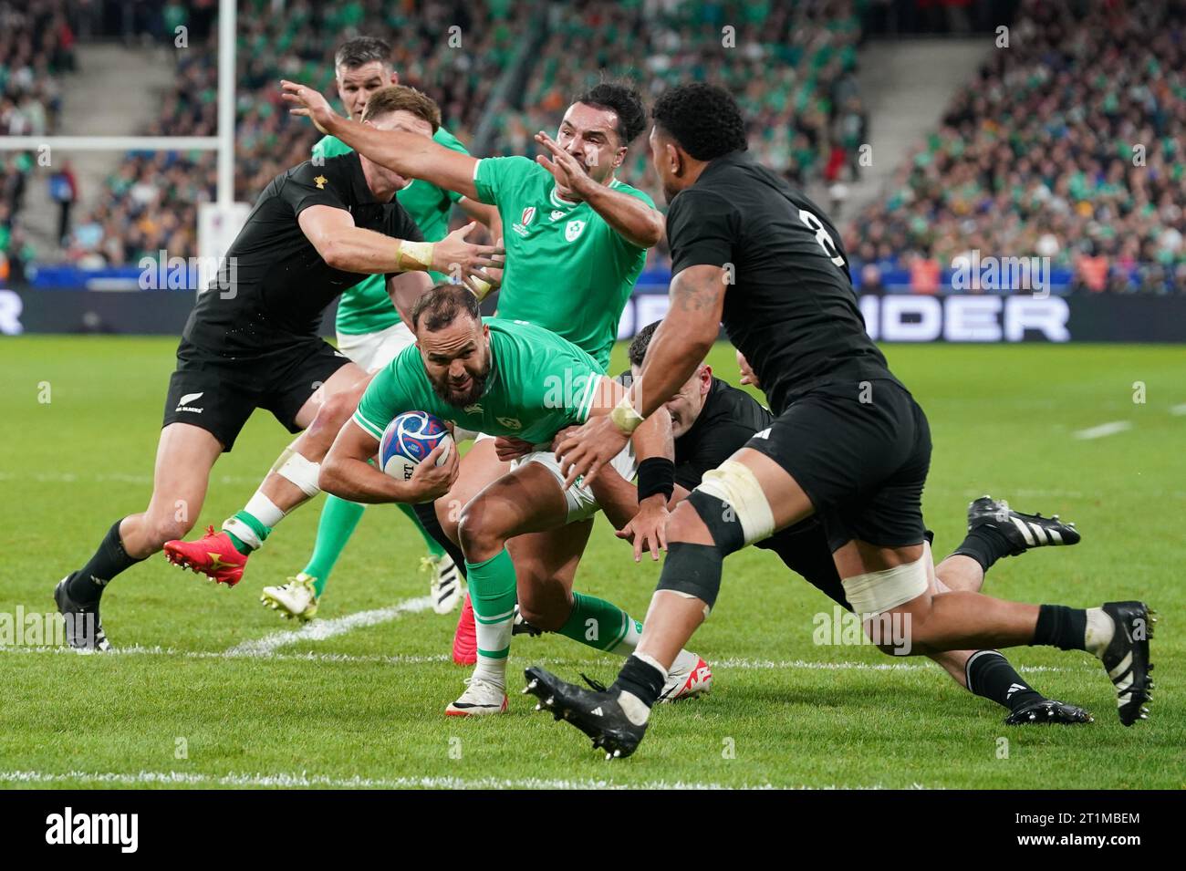 Ireland's Jamison Gibson-Park on his way to scoring his side's second ...