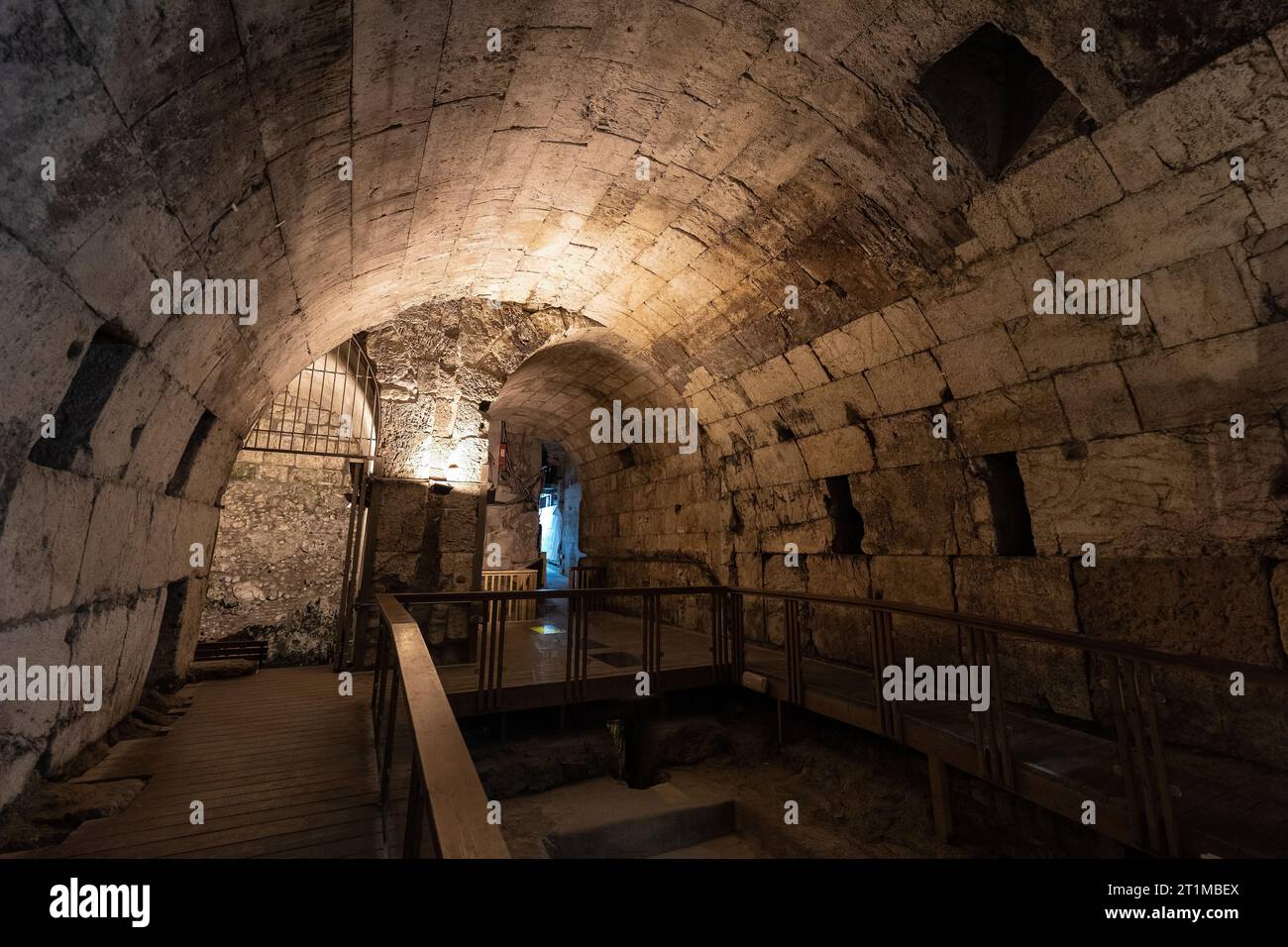 Jerusalem, Israel - October 13, 2017: Western Wall underground Tunnel ...