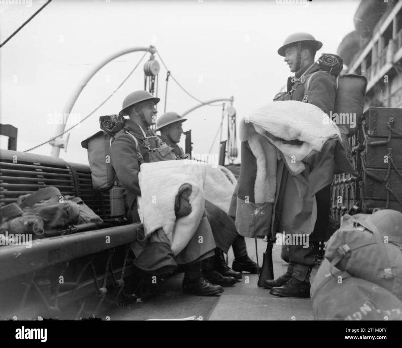 The British Army in Norway April - June 1940 Troops on board a ship ...
