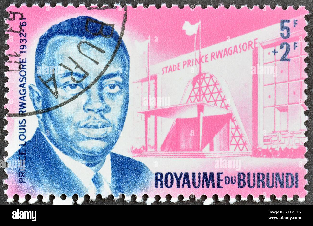 Cancelled postage stamp printed by Burundi, that shows portrait of ...