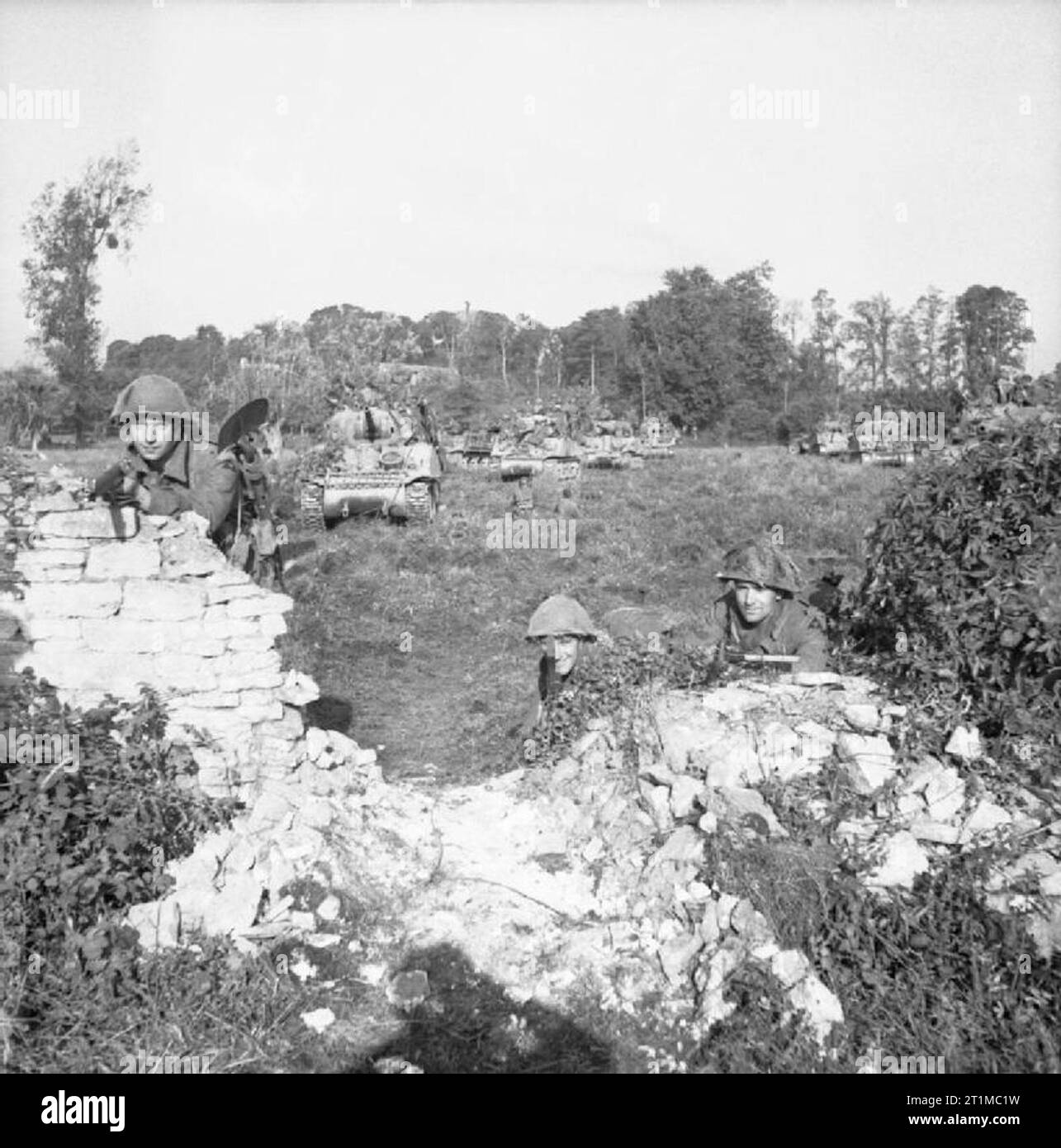 The British Army in the Normandy Campaign 1944 Infantry and tanks wait ...
