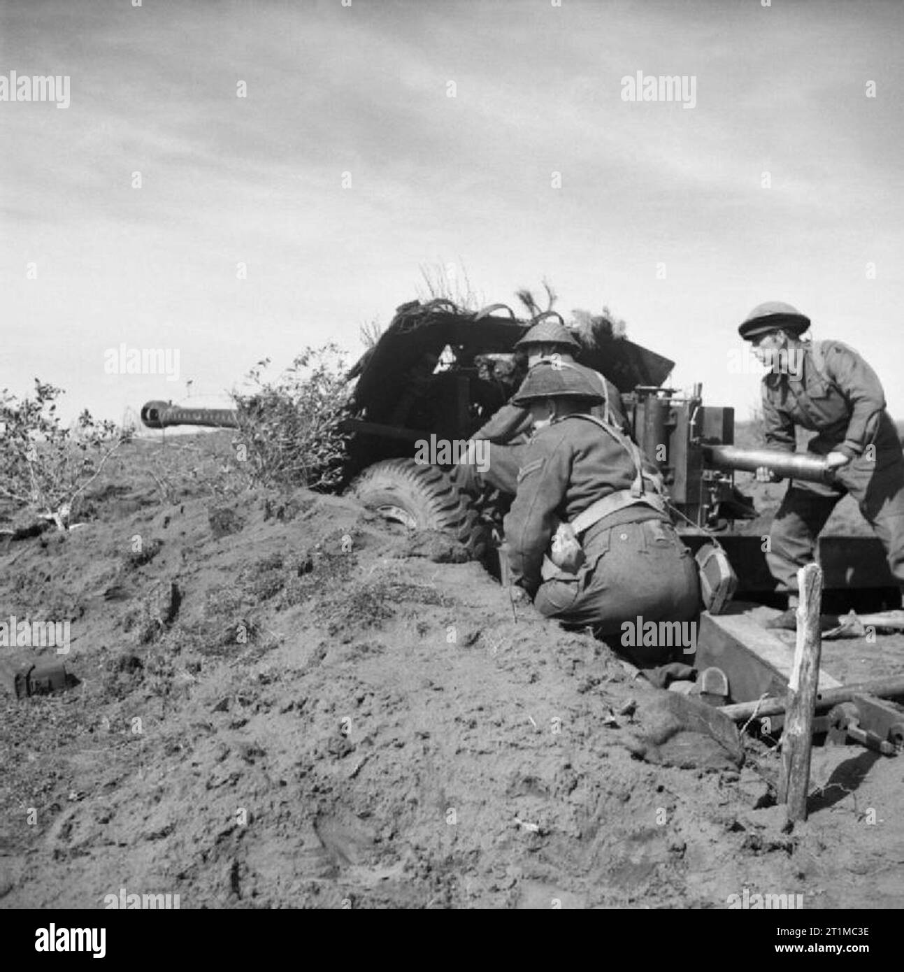 A 17-pdr anti-tank gun in action in the Anzio bridgehead, Italy, 13 ...