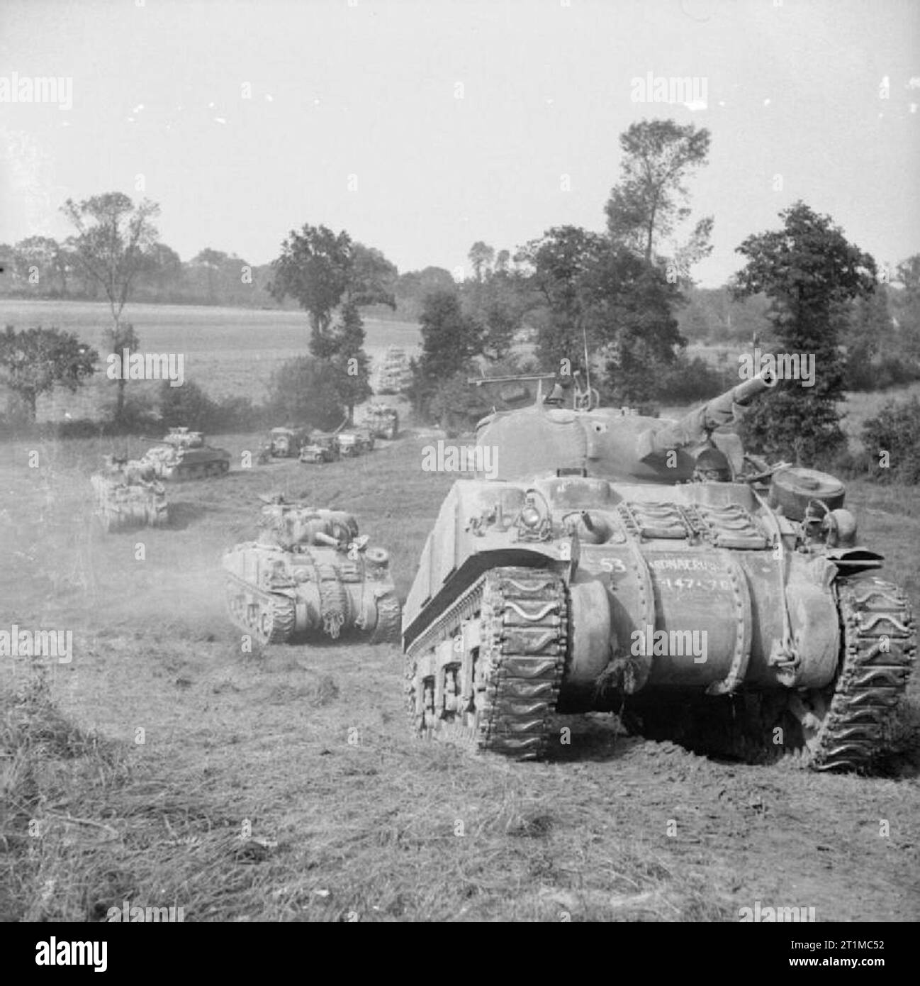 The British Army in the Normandy Campaign 1944 A column of Sherman ...