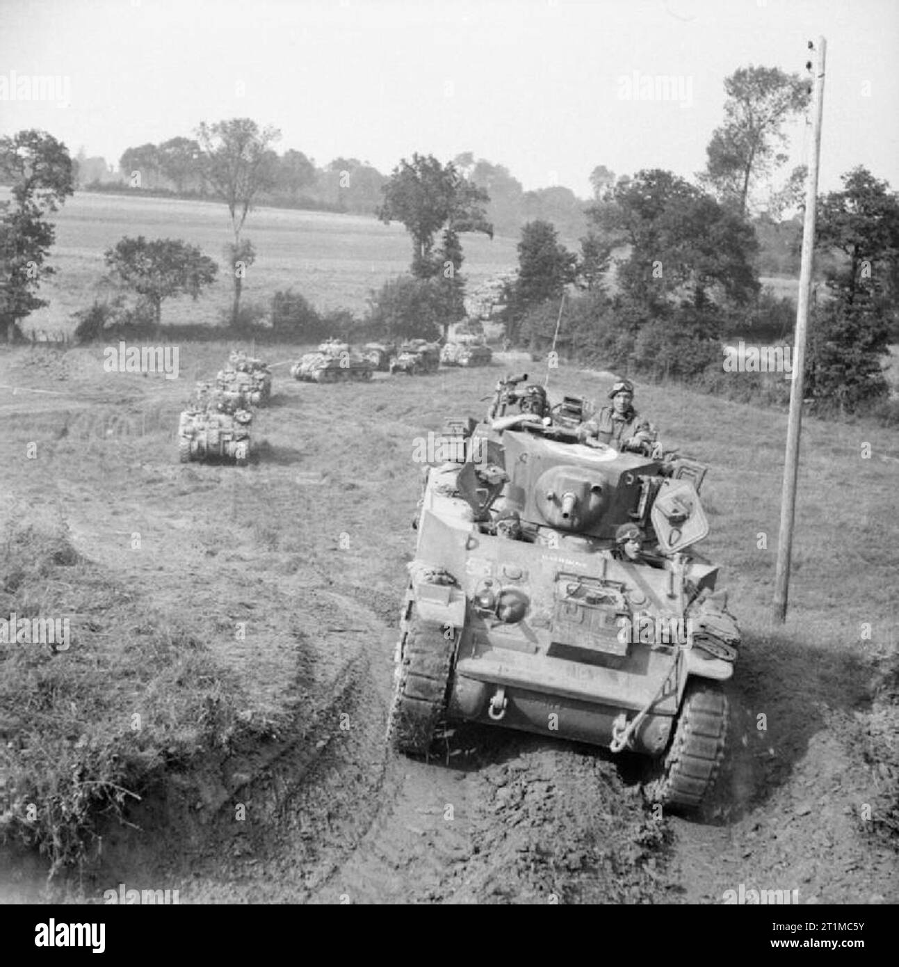 The British Army in the Normandy Campaign 1944 A Stuart and a column of ...