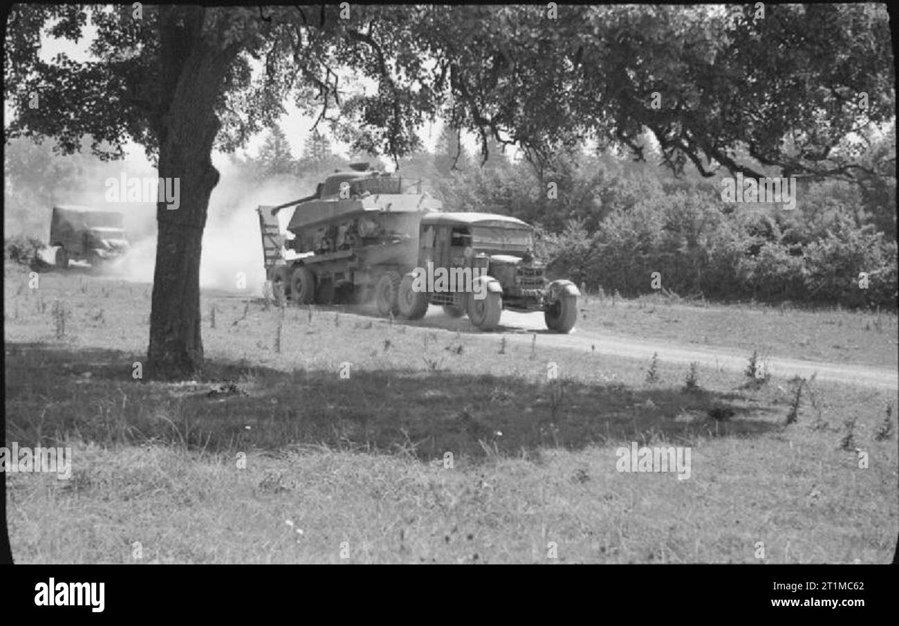 The British Army in the Normandy Campaign 1944 A disabled Sherman tank ...