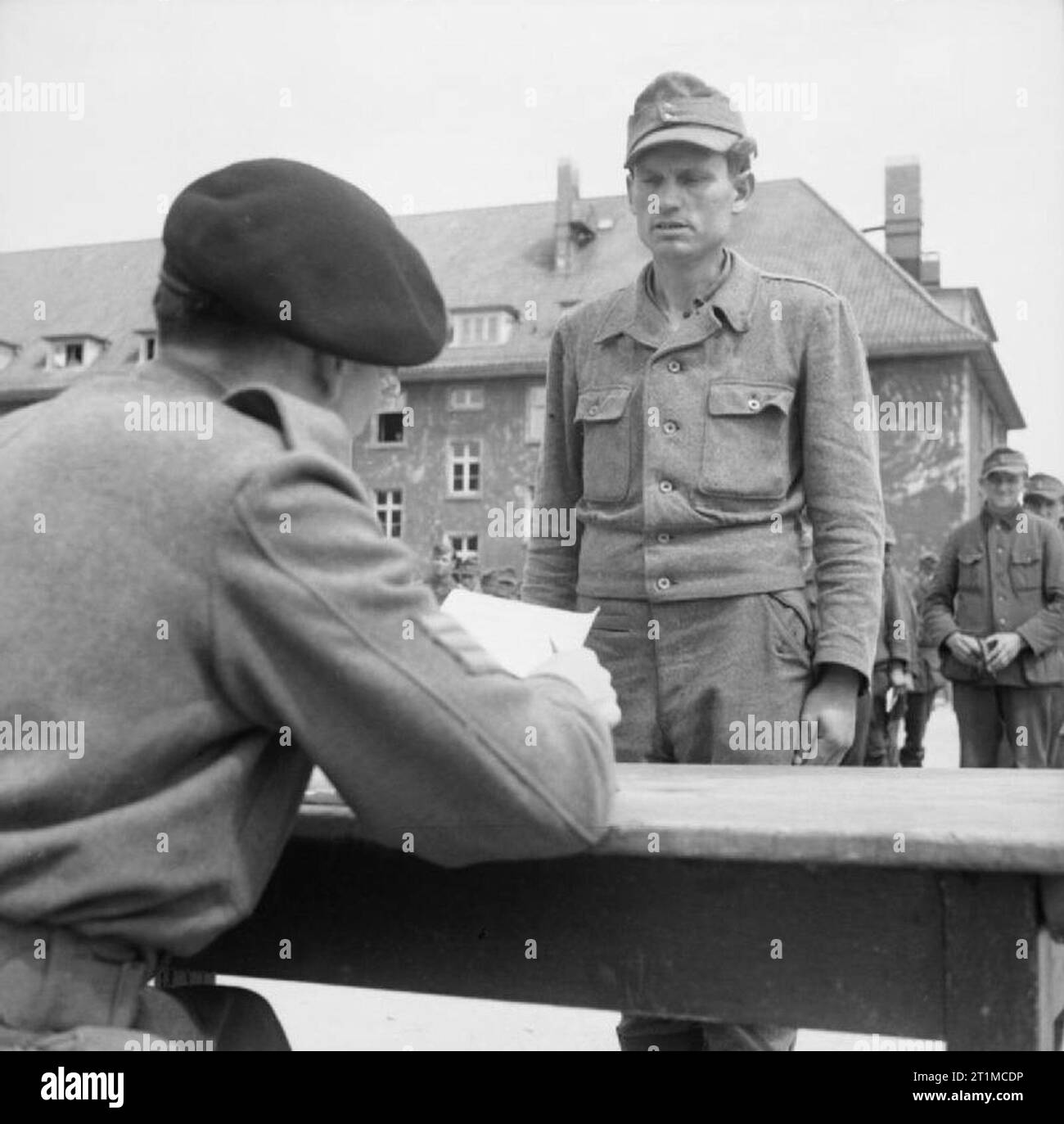 Germany Under Allied Occupation German soldier being interrogated at ...