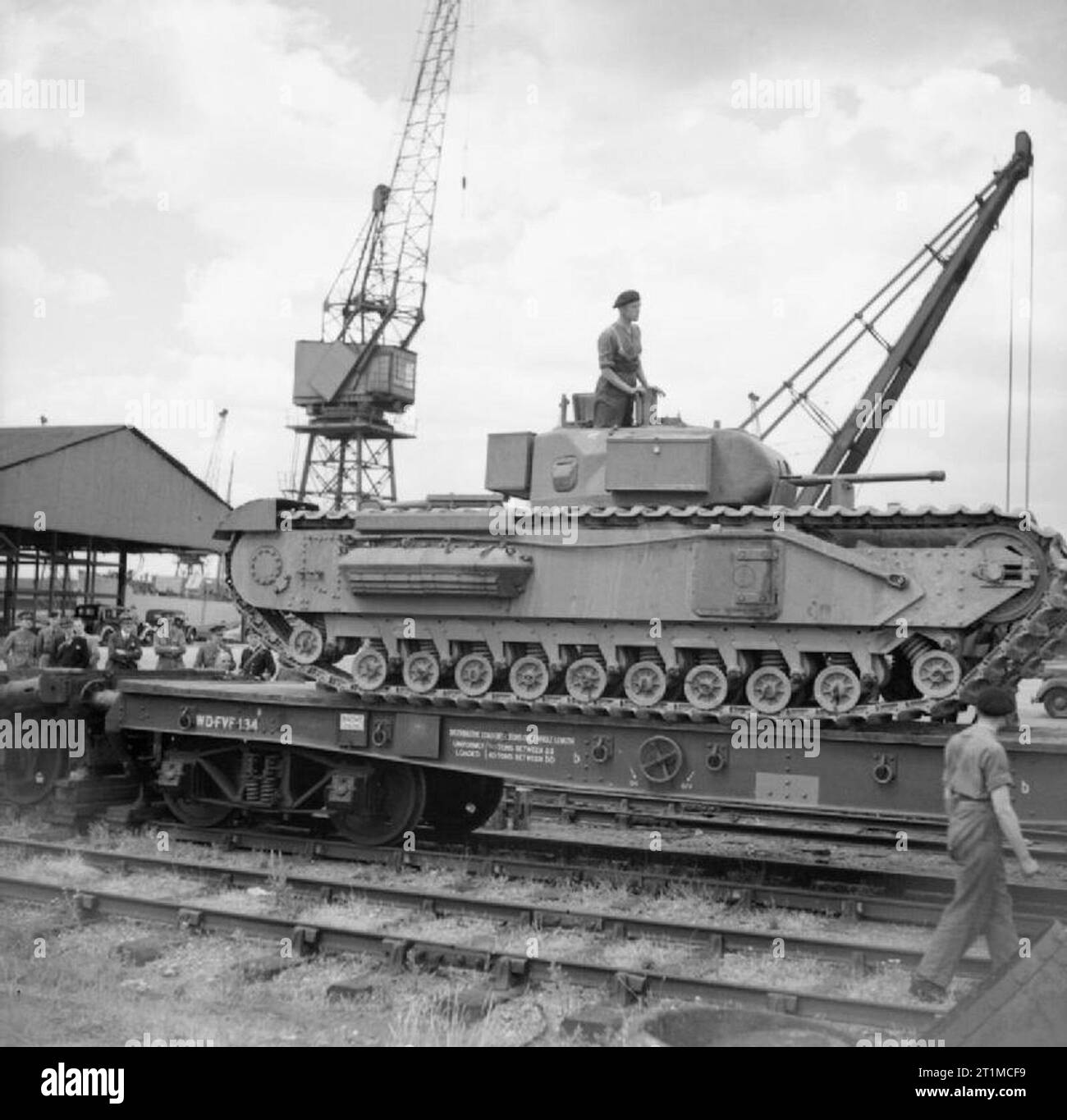 The British Army in the United Kingdom 1939-45 A Churchill tank loaded ...