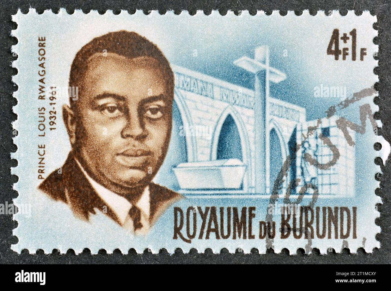 Cancelled postage stamp printed by Burundi, that shows portrait of ...