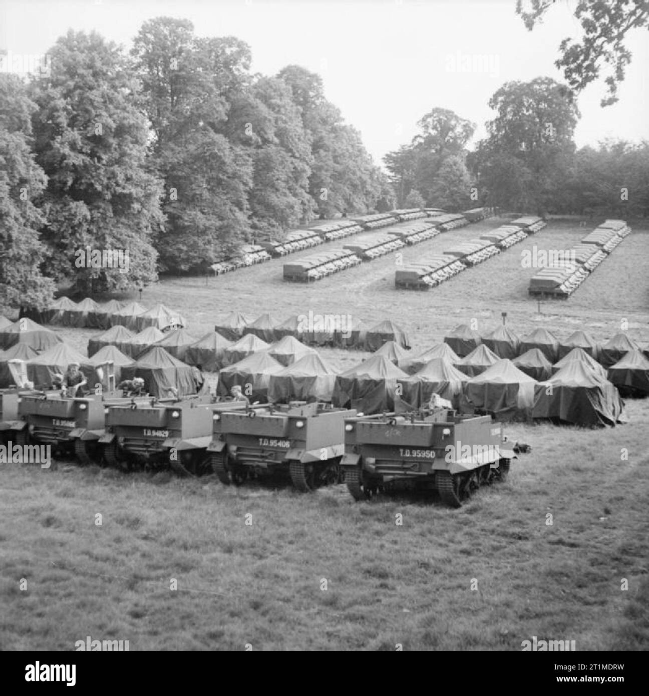 The British Army in the United Kingdom 1939-45 T16 carriers in storage ...
