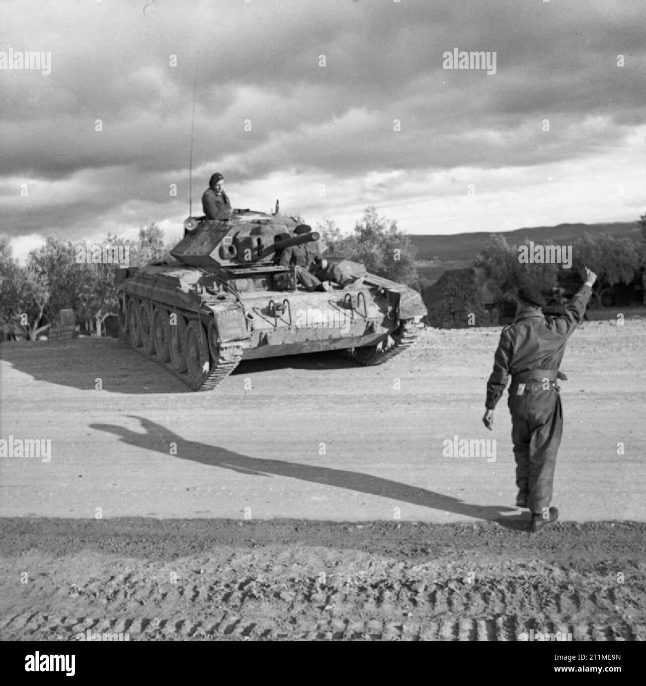 The British Army in Tunisia 1943 A repaired Crusader tank leaves a REME ...